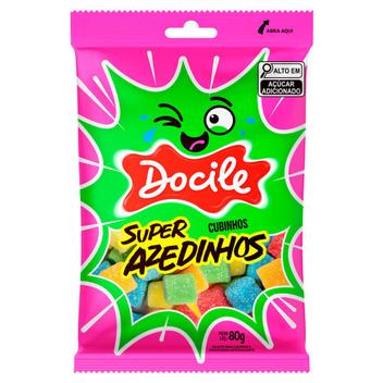 Bala de Goma Docile Super Azedinhos Cubinhos Sortidos 80g - Balas ...