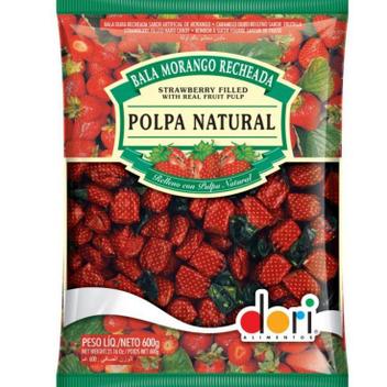 Bala De Morango Recheada Polpa Natural 600g - Dori - Balas - Magazine ...