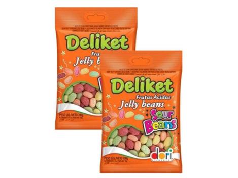 Bala Goma Jujuba Frutas Ácidas Deliket Jelly Beans 700g - 2 Unid ...