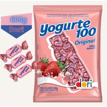 Bala Mastigável Iogurte 100 Original Dori- 600g/ Aprox 100 unidades ...