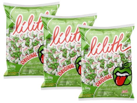 Bala Mastigável Lilith Maçã Verde Cory 500g - 3 Pacotes - Balas ...