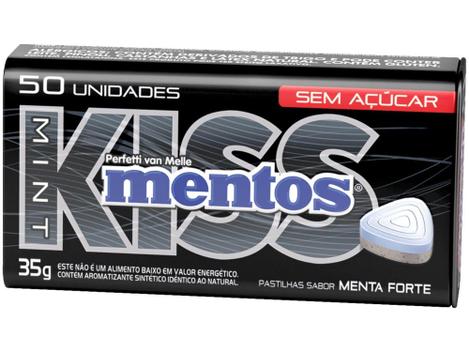 Bala Mentos Pastilhas Kiss Mint Menta Forte sem Açúcar 35g Lata com 50 ...