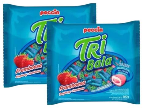 Bala Recheada Tribala Framboesa 500g - 2 Pacotes - PECCIN - Balas ...