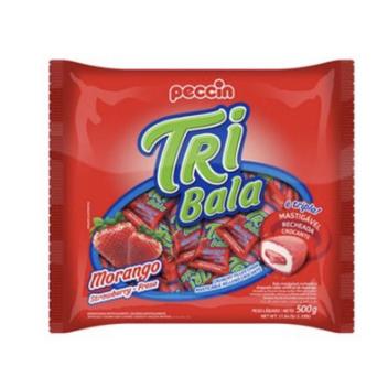 Bala Recheada Tribala Morango 500g - PECCIN - Bala de Gelatina ...