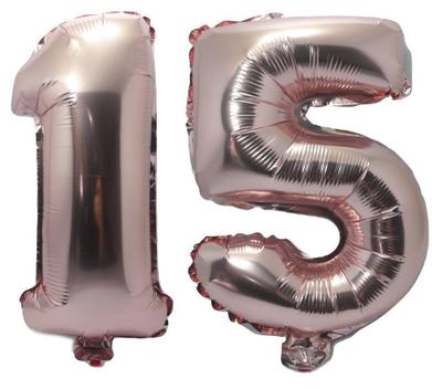 Balão Rose Gold Número 15 Gigante Metalizado 75 Cm 15 Anos - Festas ...