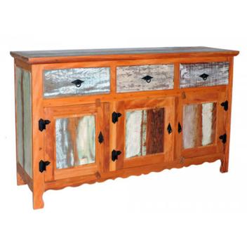 Balcão Arcais Buffet 1,5m 3 Portas Madeira Demolição Peroba Rosa Patina ...