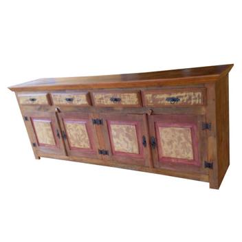 Balcão Arcais Buffet 2m 4 Portas Madeira Demolição Peroba Rosa Patina ...