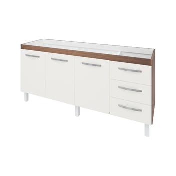 Balcão Bancada Móvel Cozinha Armário Gabinete Pia 140 cm Carina 3 ...