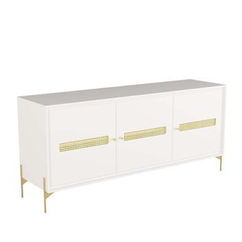 Balcão Buffet Paraty 167 Cm Laca Pés Metal e Palhinha - Elitto Design ...