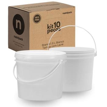 Balde 1.8L Para Guardar Pó De Café 10 Pçs - Nastripack - Balde de ...