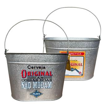 Balde Servir Bebidas Original Oblongo Zinco com Alça - Alumiart - Balde ...