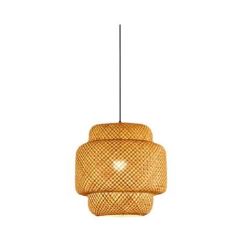Bambu Natural 30cm Luminária Vime Rattan E27 Led Lustre Mão-tecido ...