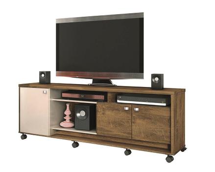 Bancada Dallas Lukaliam - Canela / Off White - Rack - Magazine Luiza