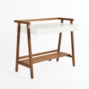 Bancada em Madeira Maciça Taeda e Tampo 100% MDF Laqueado Bizz - - Casa ...