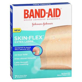 Band-Aid Skin-Flex Extra Grandes - Pacote com 4 Unidades - Curativo ...