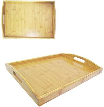 Bandeja De Bambu Retangular Com Alca 40X30X5,5Cm - OEM - Bandejas ...
