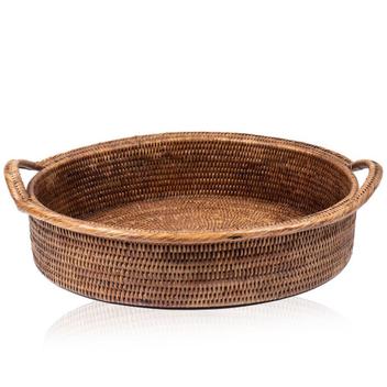 Bandeja Redonda Grande Rattan Natural - Decor For Me - Bandejas ...