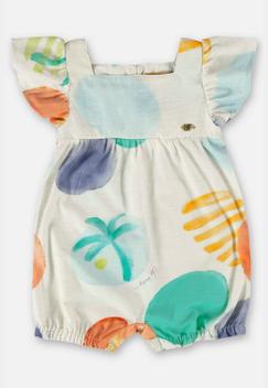Banho de Sol para Bebê Menina em Viscose e Linho Up Baby - Macacão e ...