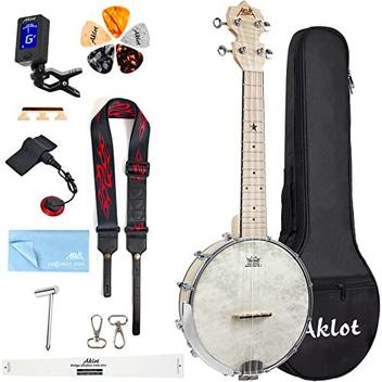 Banjo Ukulele AKLOT Concert 58cm - Corpo em Maple com Pele de Remo ...
