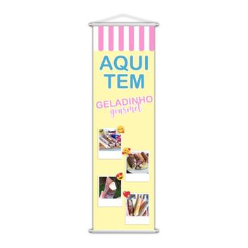 Banner Aqui Tem Geladinho Gourmet Serviço Lona 100X30Cm - Plimshop ...