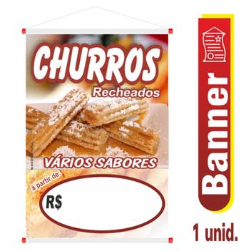 Banner Churros 60cm x 90cm - Doceria - Padaria - Barraquinhas ...