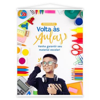 Banner em Lona Com Bastão 60x80cm - Volta as Aulas - Genérica - Banner de Festa - Magazine Luiza