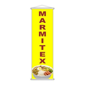 Banner Marmitex Restaurante Comida Serviço Amarelo 100X30Cm - Plimshop ...