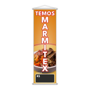 Banner Temos Marmitex Preço Fundo Preto Comida Lona 100X30Cm - Plimshop ...