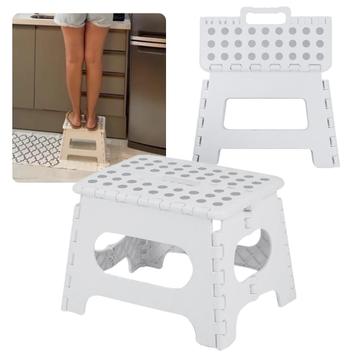 Banqueta Multiuso Retrátil Branca 150kg banquinho Dobrável Leve Camping ...