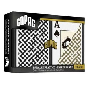 Baralho Plástico Preto Dourado Naipe Grande Duplo Clas Copag - Baralho ...