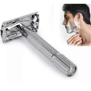 Barbeador Clássico Ajustável Qshave + 5 Lâminas Barba Retrô - Alergia ...