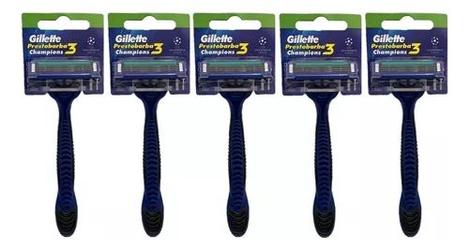 Barbeador Gillette Prestobarba 3 Champions Kit C/5 Unidades - Lâmina ...