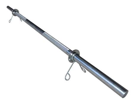 Barra 1,20M Maciça, Recartilhada E Cromada + 2 Presilhas - Fitness ...