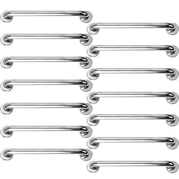 Barra Alça Apoio 50Cm Aço Inox Kit 14 Uni Gestante Idoso Cadeirante PCD ...