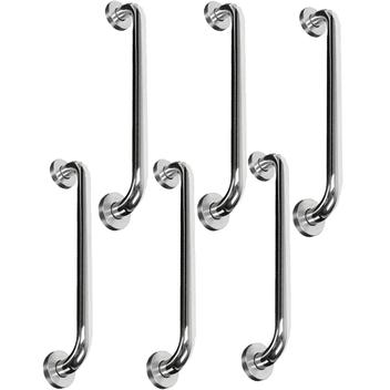 Barra Alça Apoio 50cm Aço Inox Kit 6 Uni Suporte Anti Queda Banheiro ...