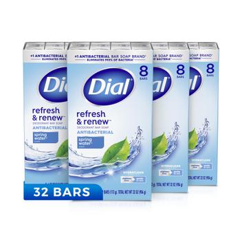 Barra antibacteriana Soap Dial Spring Water 32 barras x 8 (pacote 4 ...