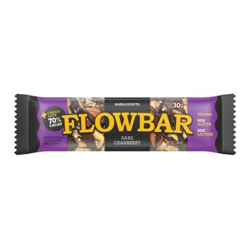 Barra de Nuts Flowbar 5g de Proteína Chocolate 70% Dark Cranberry 30g ...