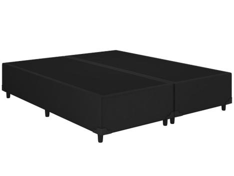 Base Box Casal Bipartida Suede Preto 138x188 Blindado - Alto Nível ...