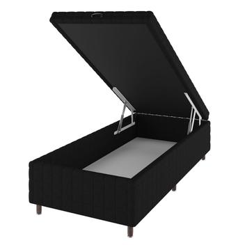 Base de Cama Box Solteiro Vision com Baú Rústico/Preto - Vian - Base ...