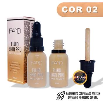 Base Líquida Fluída Fluid Skin Pro da Fand Makeup Matte Cor 02 - Base ...