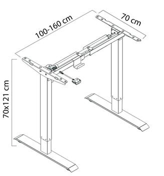Base Mesa Regulagem De Altura Elétrica Elements Misch White - Base para ...