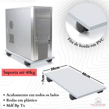 Base Suporte Gabinete Cpu Computador Branco Com Rodas Mdf - Decorar e ...