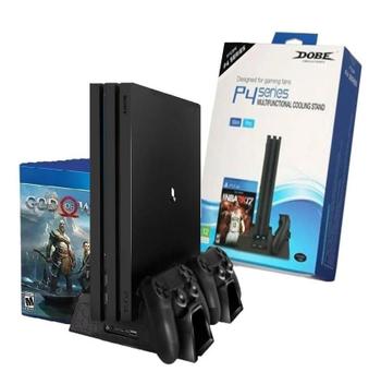 Base Vertical Ps4 Slim Pro Cooler Dock-Controles Stand Jogos - DACAR ...