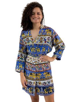 Bata Indiana Feminina Túnica Chemise Boho Estamapada Maia 343 - Deeyaa ...