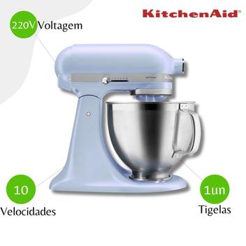 Batedeira Kitchenaid Stand Mixer Artisan Blue Salt - KEA38AFBNA - 220V ...