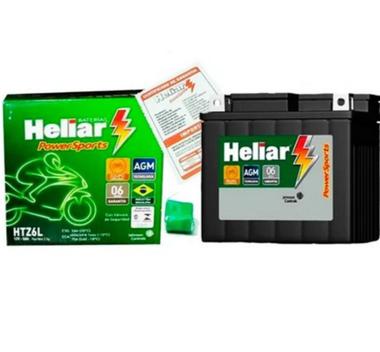 Bateria moto Heliar HTZ6 5ah Honda Titan Bros Fan Biz Cg Titan 125/150 ...