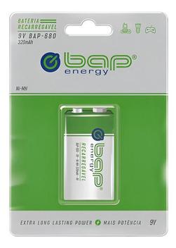 Bateria Recarregável 9v 320mah Bap Cartela 1 Unidade - Bap Energy ...