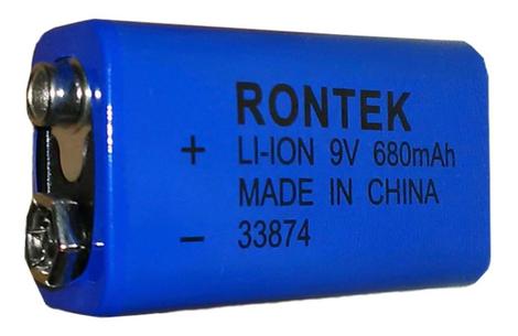 Bateria Recarregavel LI-ION 9V 680MAH 26x18x49mm Rontek - Bateria ...