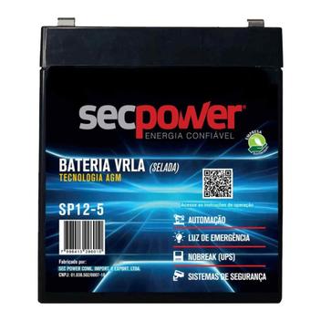 Bateria Selada VRLA 12V 5AH SP 12-5 Secpower - Bateria para Sistema de ...