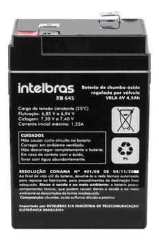 Bateria VRLA 6V 4.5AH - XB645 Intelbras - Bateria para Sistema de ...